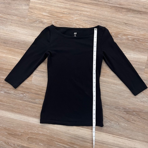 H&M | Tops | Black Hm 34 Sleeve Top | Poshmark